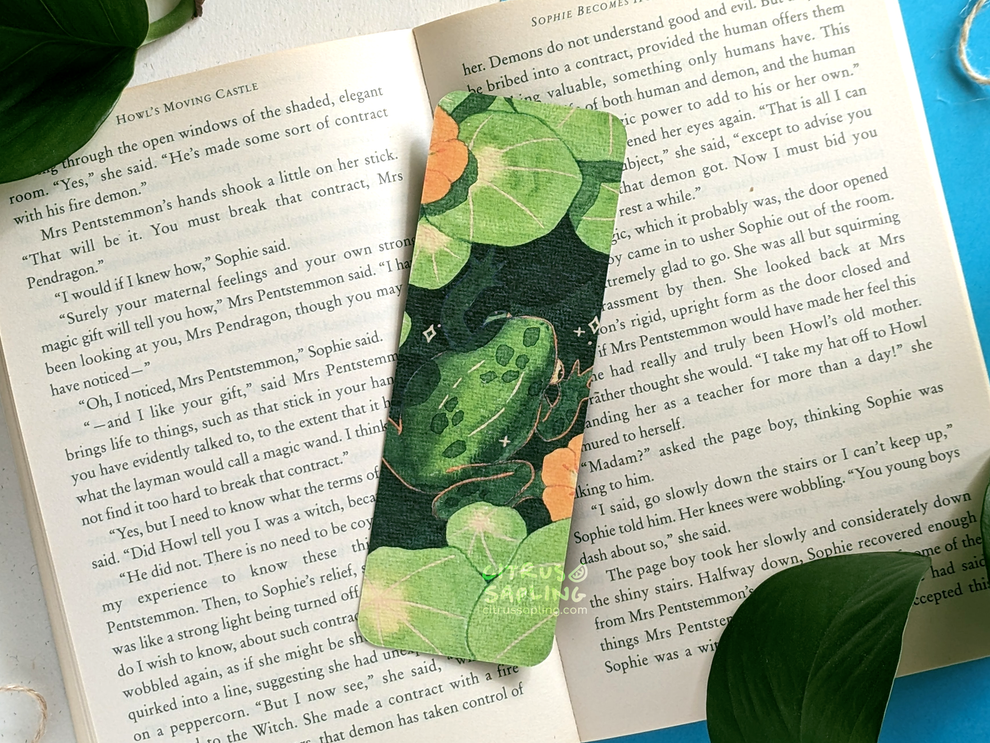 Nasturtium Frog Bookmark – citrus sapling